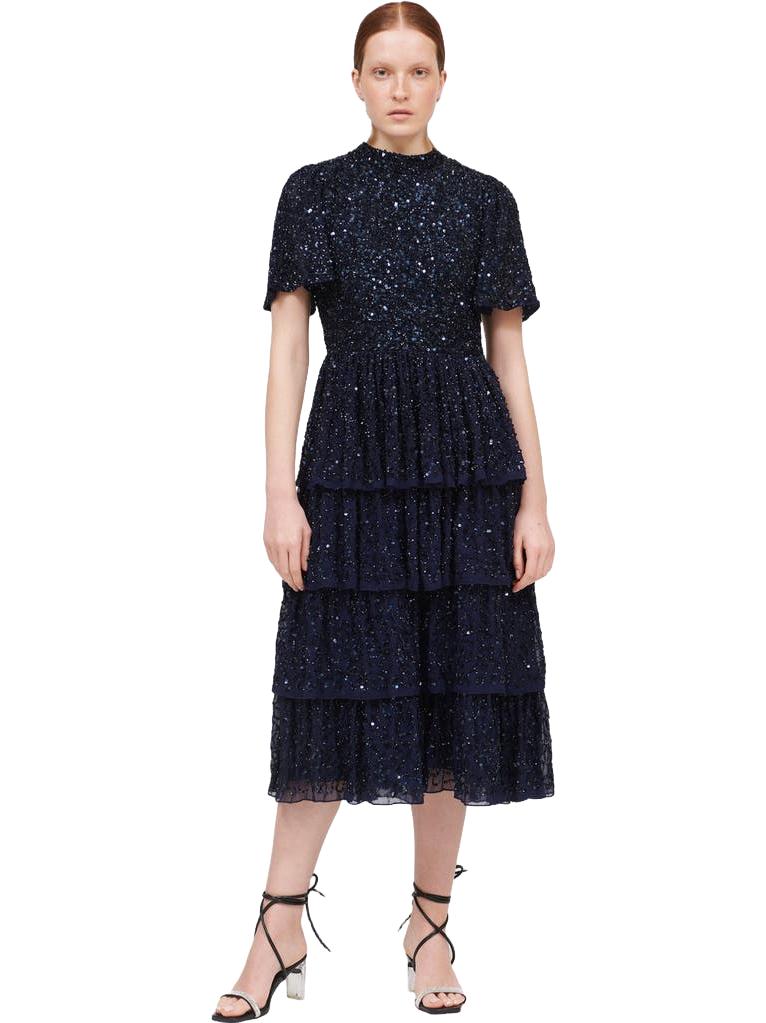 BEAUUT BEAUUT occasion embellished sequin beaded midi dress